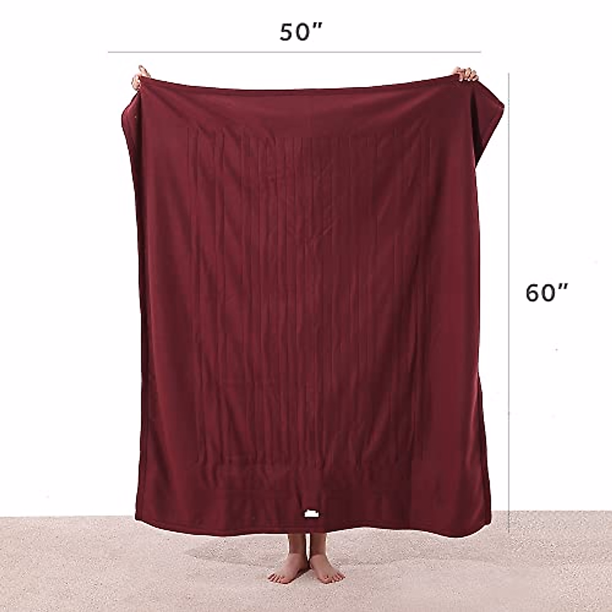 Sunbeam Royal Ultra Cabernet Heated Personal Throw / Blanket, Cozy-Warm, Adjustable Heat Settings