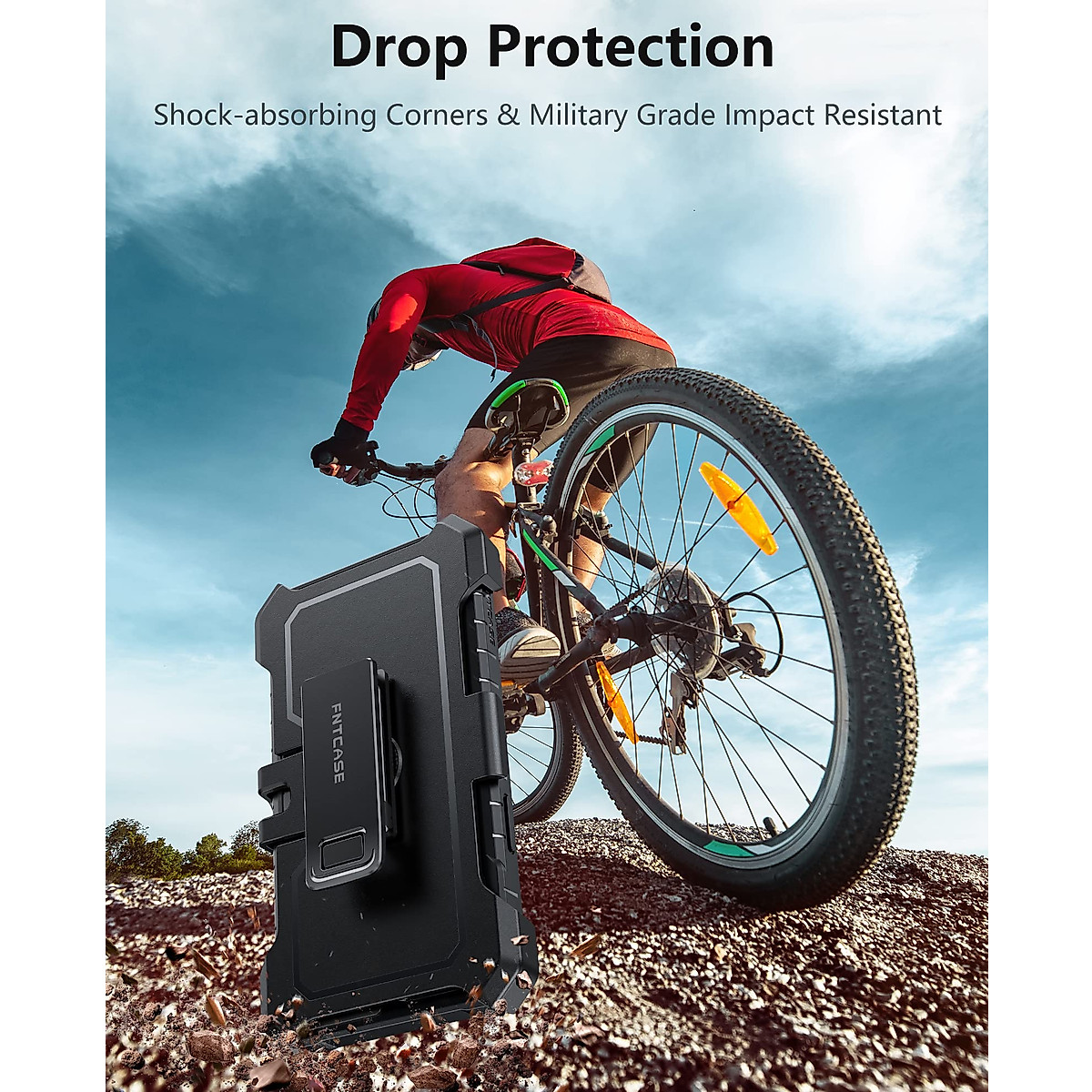 FNTCASE for iPhone 12-Pro-Max Phone Case: with Built-in Screen Protector & Kickstand & Belt-Clip Holster, Full-Body Dual Layer Rugged Military Shockproof Protective Cover-Black