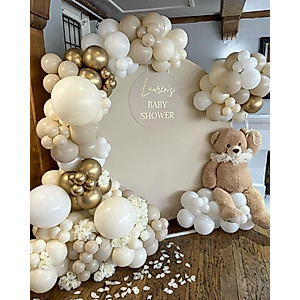 White Sand Gold Balloons Garland Arch Kit,102PCS White Nude Balloons with Metallic Chrome Gold Latex Balloons for Boho Wedding Baby Bridal Shower Engagement Anniversary Birthday Decorations