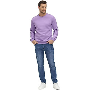 KEFITEVD Men's Sweatshirt Crewneck Athletic Tops Thick Long Sleeve Sweatshirts Heavy Warm Fleece Polar Lined Pullover Shirts for Men Army Green