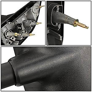 Pair of Black Textured Manual Telescoping Extenable Side Rear View Towing Mirrors Compatible with Ford E-Series 03-14