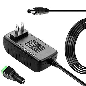 12 Volt 2A Power Adapter Supply12Volt 2000mA Universal AC Adapter AC 100-240V to DC 12V Power Supply Transformer Charger 2.5mm X 5.5mm Wall Plug for DC12V CCTV Camera LED Strip Light