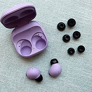 [ 6 Pairs ] Galaxy Buds 2 Pro Memory Foam Tips, No Silicone Eartips Pain Soft Comfortable Replacement Earbud Ear Tips Compatible with Beats Fit Pro/Studio Buds/Galaxy Buds 2 Pro Black S/M/L