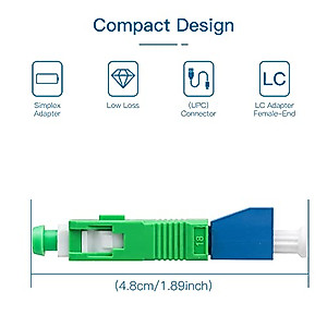 2Pcs Singlemode SC/APC Male to LC/UPC Female Adapter Fiber Optic Connector FTTH Adaptor Convertor for Visual Fault Locator