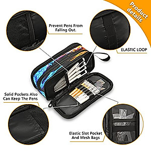 Custom Pencil Case Cool Dragon Fire 3 Compartment Pen Bag Pouch Holder Box School Portable Stationery Storage Bag for Girls Boys