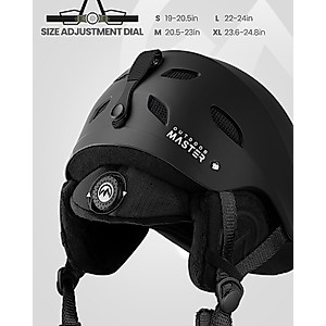 OutdoorMaster Kelvin Ski Helmet - Snowboard Helmet for Men, Women & Youth (Black,L)