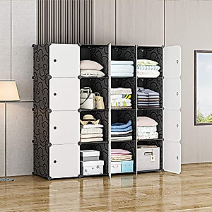 KOUSI Large Cube Storage - (16 Cubes) Organizer Shelves Clothes Dresser Closet Storage Organizer Cabinet Shelving Bookshelf Toy Organizer (56"x18"x56")