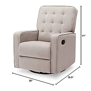 Delta Children Gavin Recliner Glider Swivel Chair Featuring LiveSmart Fabric by Culp - Stain-Resistant, Repels Moisture, Kid & Pet-Friendly Fabric, Linen