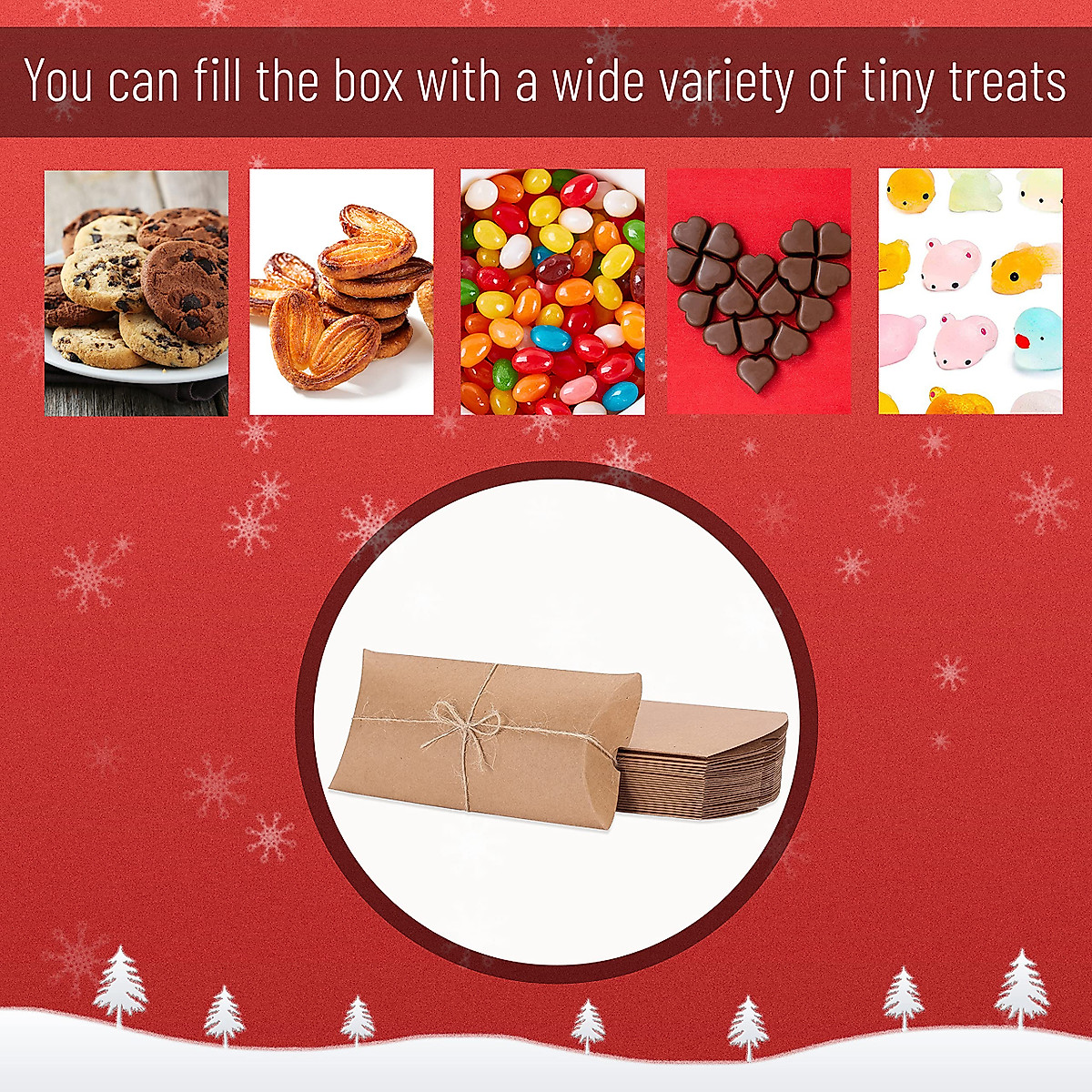 Mr. Pen- Kraft Pillow Boxes, 6.3x3.4x1.3 in, 25 Pack with Jute Twines, Kraft Gift Boxes, Paper Boxes for Gifts, Paper Pillow Candy Box, Pillow Boxes Craft, Favor Gift Boxes, Pillow Gift Boxes