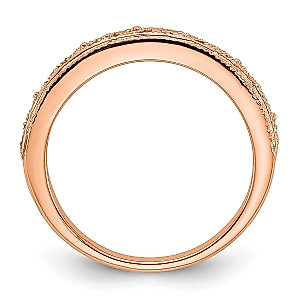 IceCarats 14K Rose Gold 3mm Antique Filigree Wedding Band Ring size 6