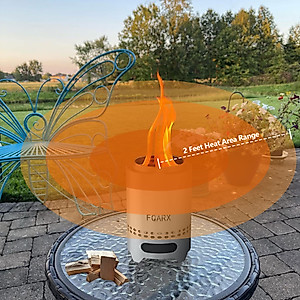 FQARX Tabletop Fire Pit, Low Smoke Mini Fire Pit, Indoor&Outdoor Mini Portable Personal Fireplace, Fueled by Pellets or Wood, Stainless Steel, with Travel Bag
