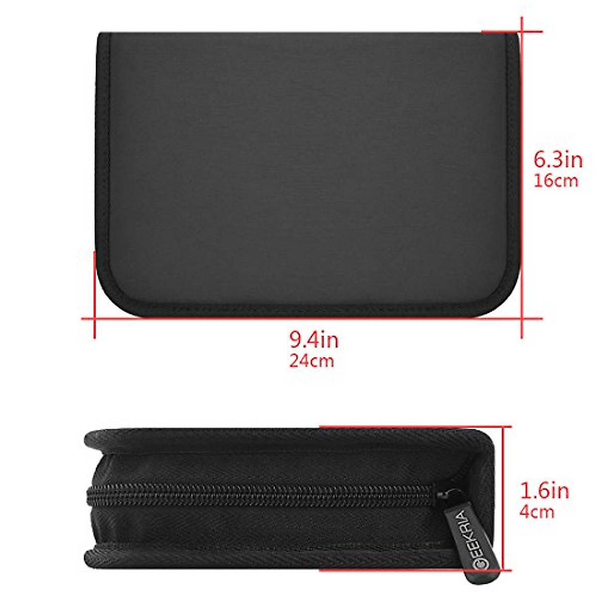 Geekria Electronic Organizers Case for Accessories, Cable, Charger, Charging Cords, Various USB, and Parts, Portable Travel Case, Protective Storage Carrying Bag (Black)