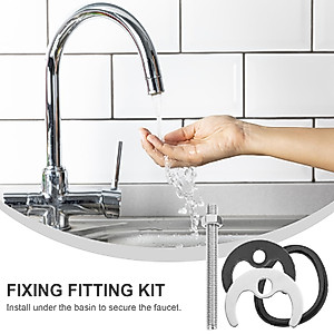 DOITOOL Faucet Fixing Bracket 1 Set Faucet Mounting Nut and Washer Faucet Lock Nut Faucet Mounting Kit Stainless Steel Kitchen Faucet Fastener Accessories for Kitchen Tap Sink Replacement Repair