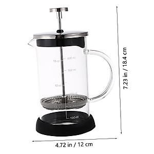 CIYODO 1pc Espresso Machine Espresso Ground Coffee Manual Coffee Press Double Walled Coffee Pot Pour- over Coffee Maker Tea Infuser Tea Kettle Transparent Stainless Steel