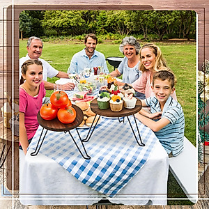 Mifoci 4 Pcs 8"/10''/12'' Wood Cake Stand Rustic Wooden Cake Stand Holder Tray Rustic Wedding Cake Pedestal Stand Cupcake Tray with Metal Leg for Christmas Wedding Birthday Baby Shower