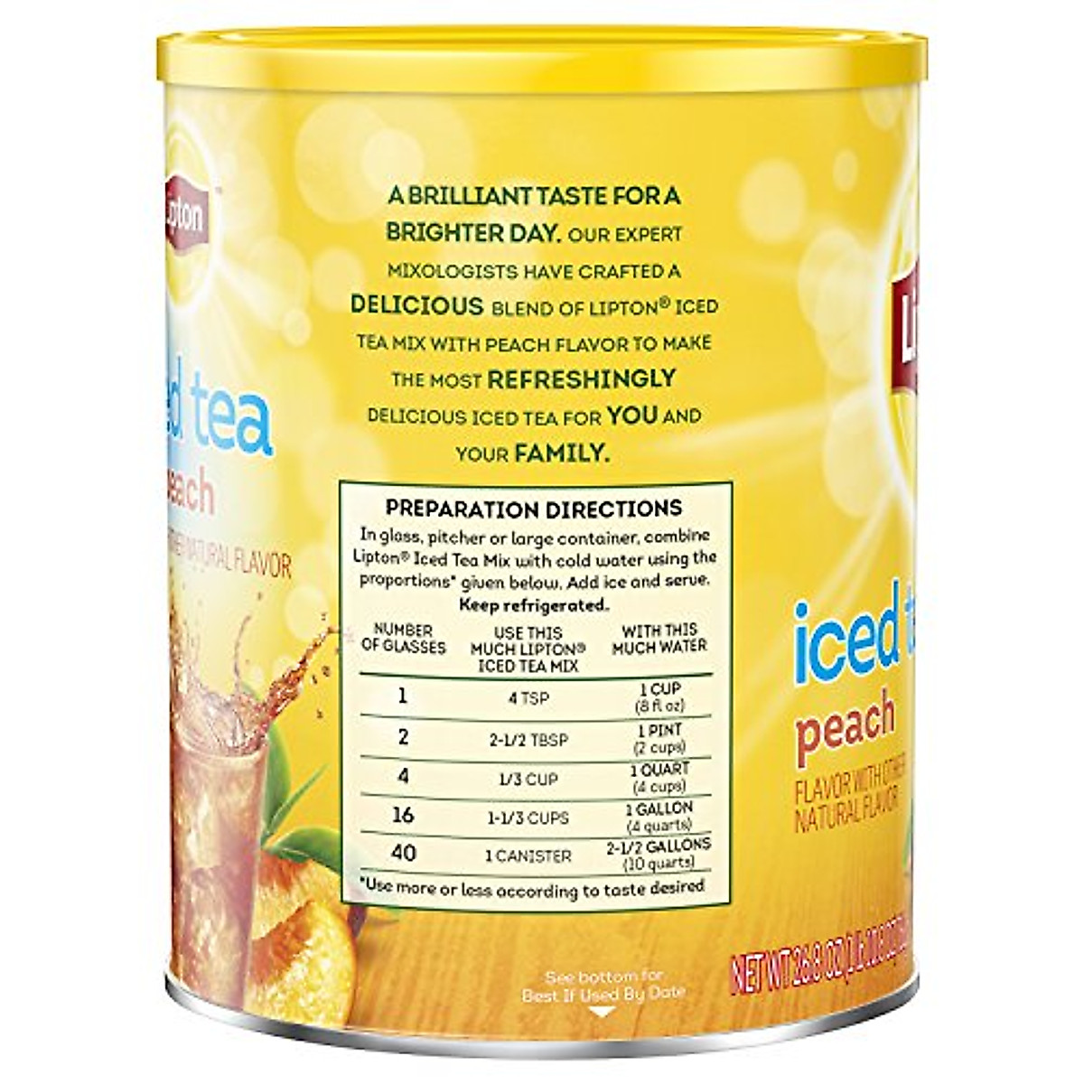 Lipton Iced Tea Mix, Peach 10 qt