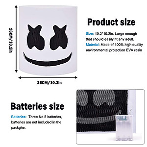 Omaky Halloween LED DJ Mask Music Festival Full Head Light Up Masks for Man Women Kids Thanksgiving Christmas Halloween Party