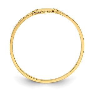 IceCarats 14K Yellow Gold Oval Custom Engraved Signet Ring Handmade Personalized Monogram Initial Letter Band Size 3