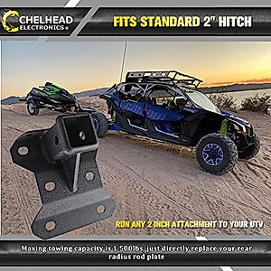 Chelhead Maverick X3 Hitch, 2" Heavy-Duty UTV Rear Hitch Receiver Hitch Plate Fits Standard 2 inch Attachments Compatible with 2017-2023 Can Am Maverick X3 Accessories Hitch