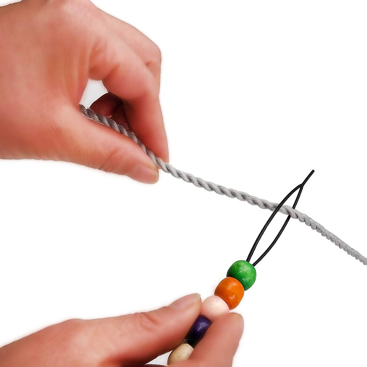 Hair Tool Plastic Quick Beader for Loading Beads Ponytail Maker Styling Tool (8 Pcs,7 Colors)