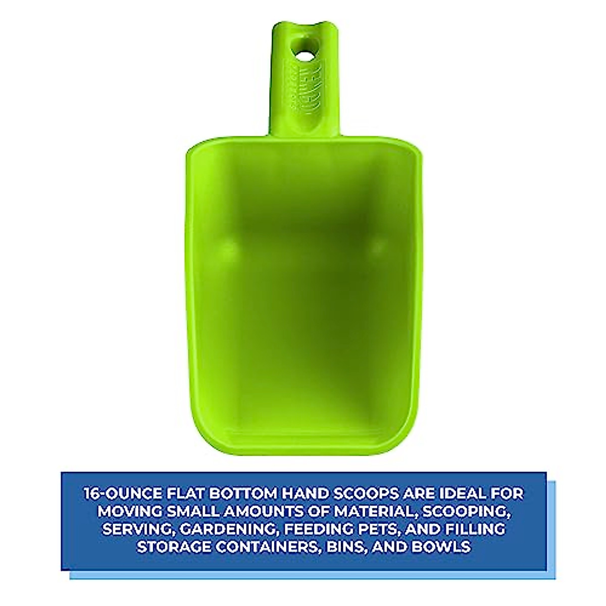 Vikan Remco 630077 Color-Coded Plastic Hand Scoop - BPA-Free Food-Safe Kitchen Utensils, Restaurant and Food Service Supplies, 16 oz, Lime