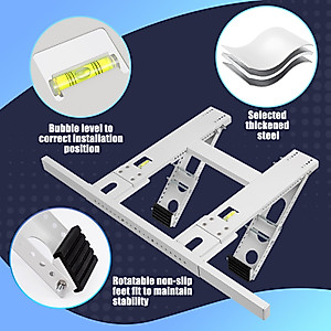 getlstub Air Conditioner Support Bracket, Adjustable Window AC Bracket, No Drilling, Heavy Steel Air Conditioner Stand Fit Most Single or Double-Hung Windows, Hold Up to 220lbs