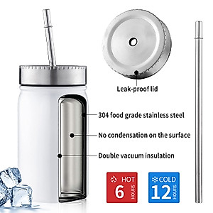 4 Pack Sublimation Blanks Tumbler (& Preparation kit Incl 4 Stainless Steel tumblers with lids, Metal Straws, x4 Sublimation Shrink wrap & Tape. for hot or Cold Beverages (170z Mason Jar)