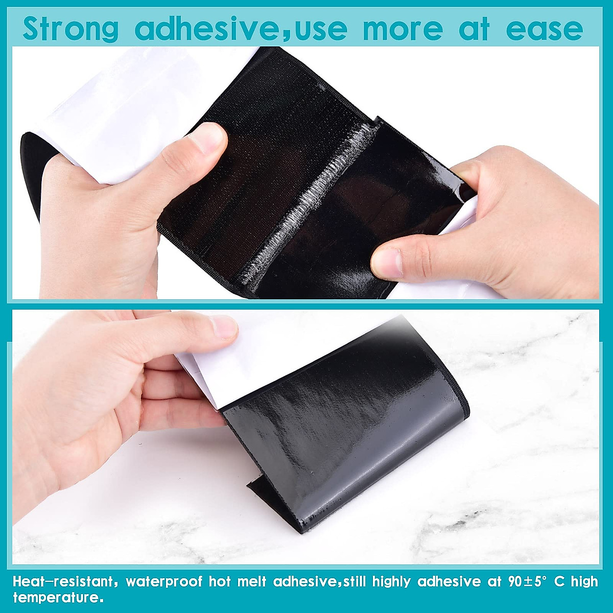 Nurkul 4 Inch x 18 Feet Black Hook and Loop Tape with Adhesive, Nylon Heavy Duty Hook and Loop Tape Strips, Non Slip Rug Grippers, Wall Adhesive Strips, Keep Couch Cushions from Sliding - Black