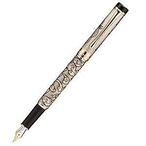 Jinhao 5000 Vintage Luxurious Metal Fountain Pen Beautiful Dragon Texture Carving, Ancient Gray Colour