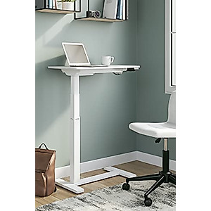 Signature Design by Ashley Lynxtyn Adjustable Height Side Desk, 28"W x 16"D x 26/41"H, Black