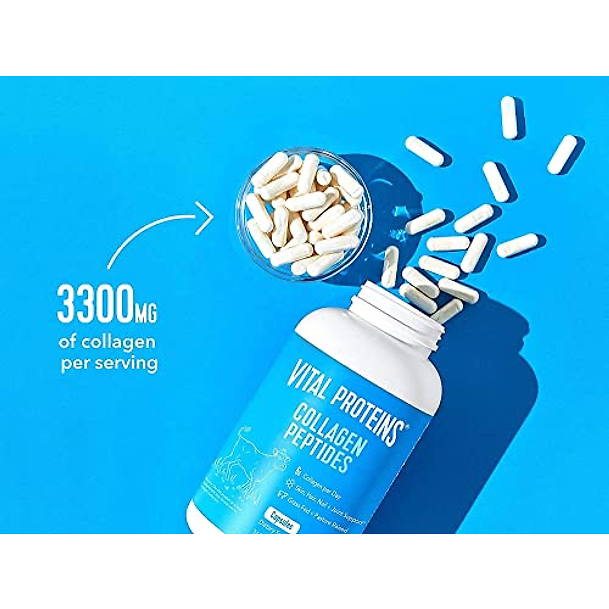 Vital Proteins Collagen Pills Supplement (Type I, III), 360 Collagen Capsules, 3300mg Serving Help Support Healthy Hair, Collagen Supplement