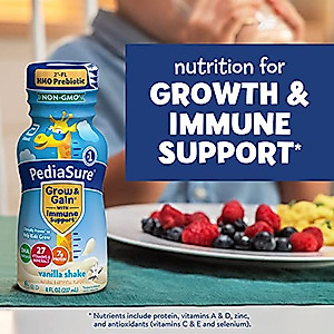 PediaSure Grow & Gain with 2âââ€š¬ââ€ž¢-FL HMO Prebiotic, Kids Nutrition Shake, Vitamins C, E, B1, B2, Non-GMO, Vanilla, Bottle, 8 Fl Oz, 24 Count