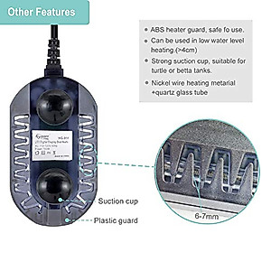 hygger 50W Mini Submersible Digital Display Aquarium Heater for Small Fish Tank, Compact and Fast Heating Thermostat, with External Controller and Built-in Thermometer, for Betta, Turtle