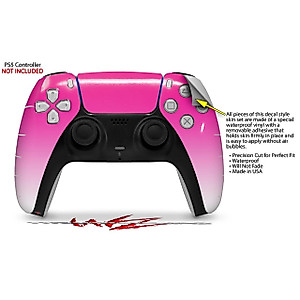 WraptorSkinz Skin Wrap compatible with Sony PS5 DualSense Controller Smooth Fades White Hot Pink (CONTROLLER NOT INCLUDED)