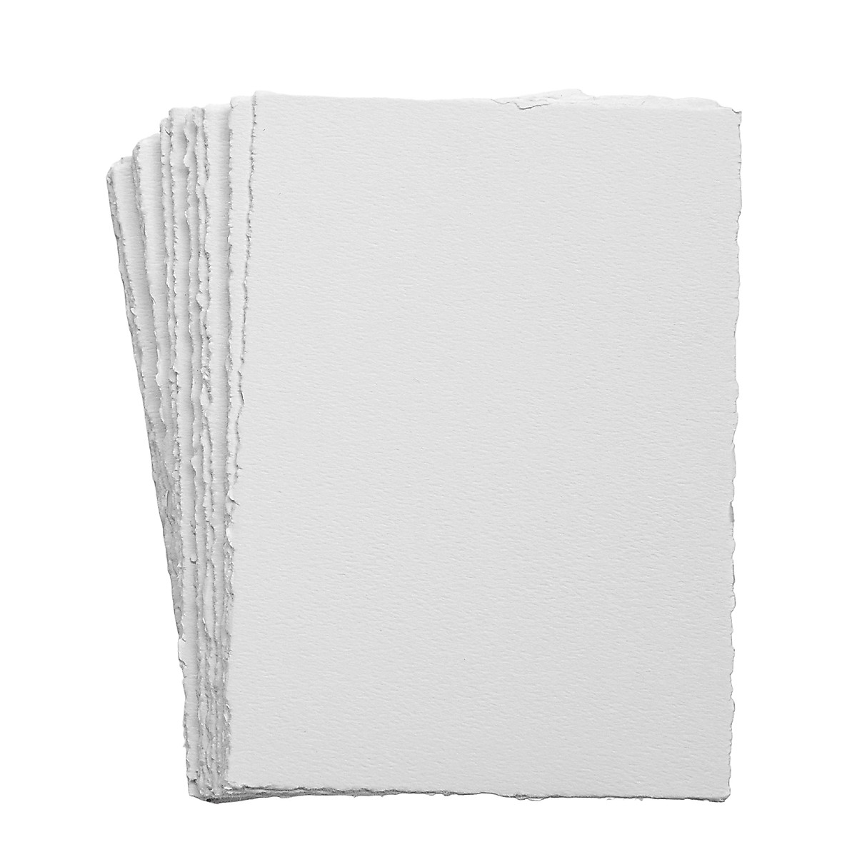 Blank Deckle Edge Sheets, 135#/290gsm, Soft White, 100% Cotton Rag, Cold Pressed, Acid Free & Archival Hand Torn Watercolor Paper (8x10 inch Sheets Only, Set of 24)