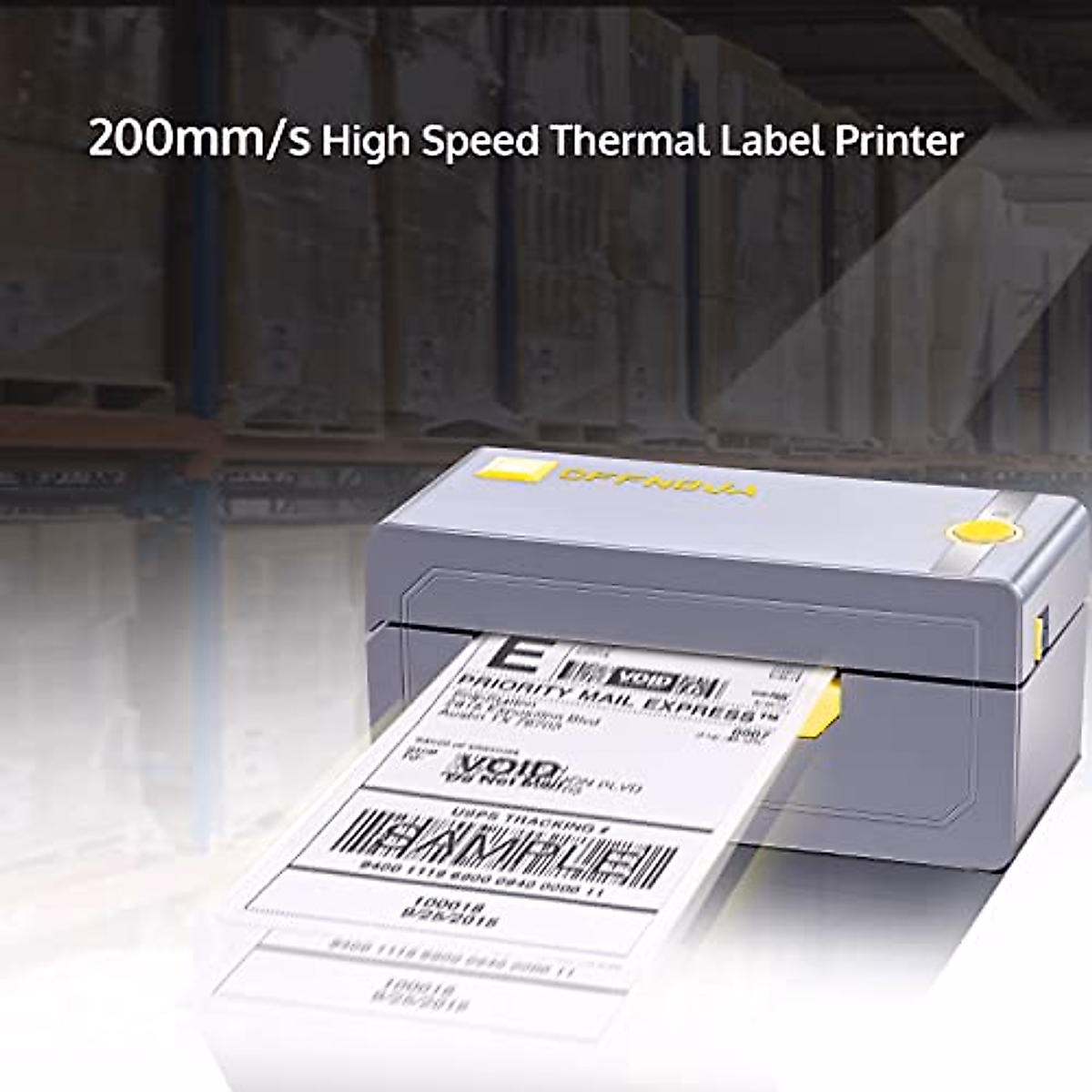 OFFNOVA Thermal Label Printer, 200mm/s High Speed 4” x 6” Shipping Label Printer for Packages, Compatible with Amazon, Ebay, Etsy, Shopify and FedEx, Support Multiple Systems