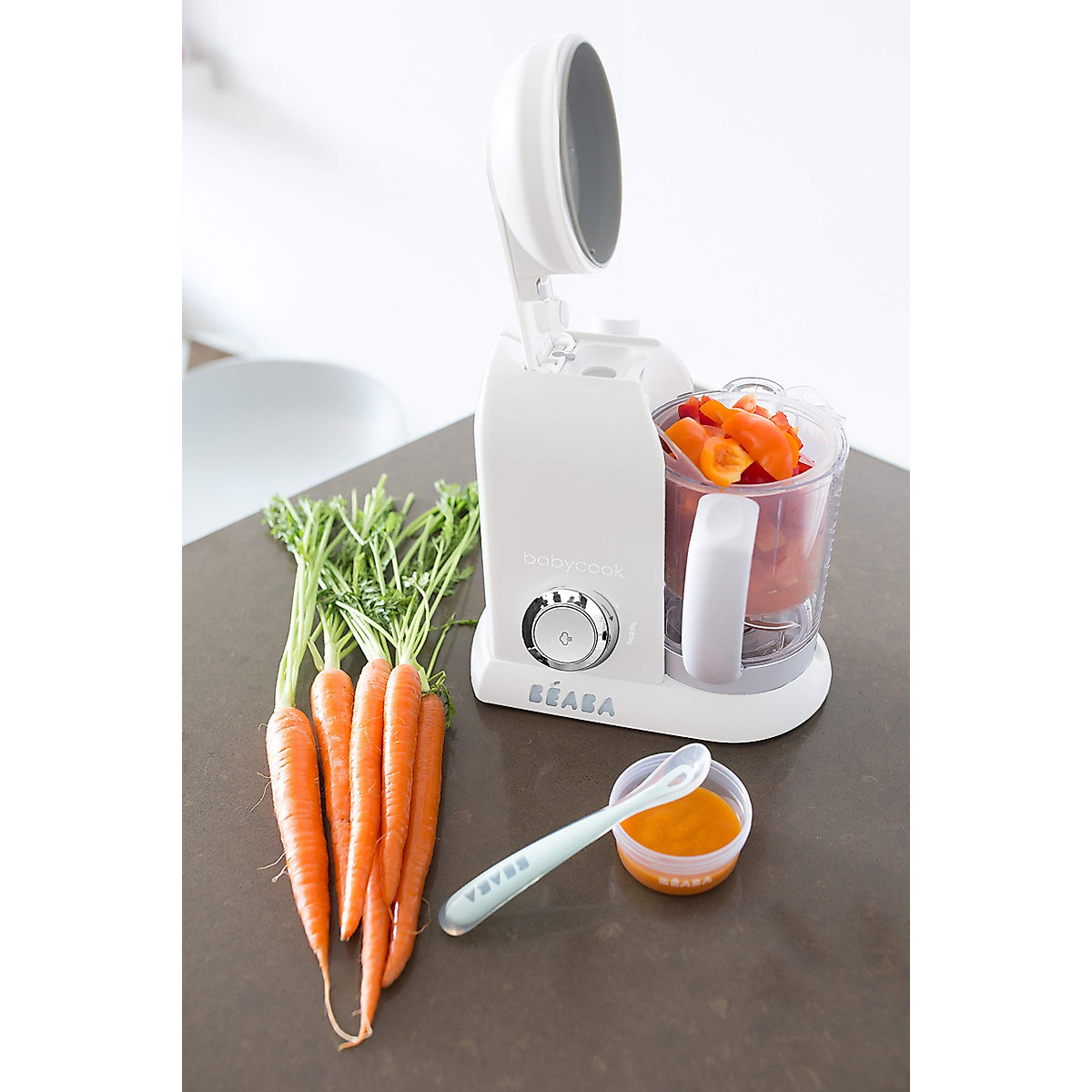 BEABA Babycook Solo White, BEABA Silicone Multiportions Baby Food Tray