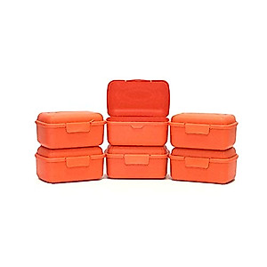 Mintra Home Utility Boxes (Orange, 400ml) - 6 Pack - (4.75inW x 3.25inD x 2.25inH)