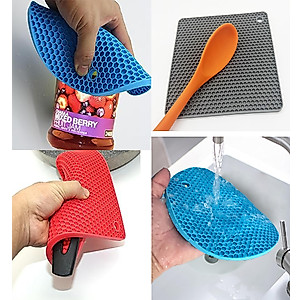 Silicone Trivet Mat, Pot Holders, Hot Pads, Non-Slip Mat,4 Pack (Mixed)