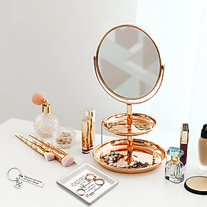 Weewooday Retirement Gifts for Women Retirement Jewelry Tray Makeup Bag Keyring Retirement Gift for Coworkers(Stylish)