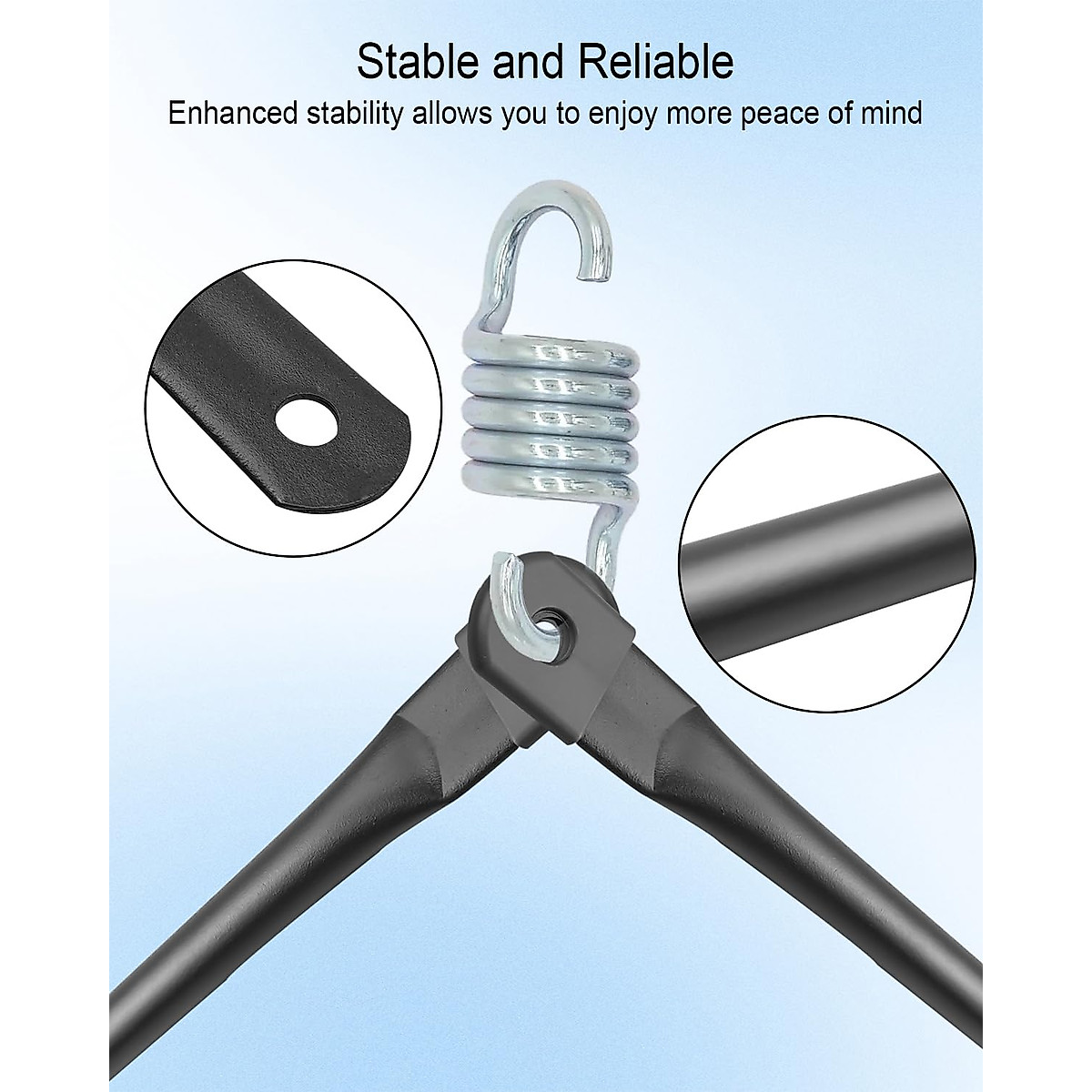 2 Pcs 100cm/39.4inch Garden Swing Replacement Rods for Hanging Swing Seat to Frame, Black Metal Round Rods