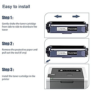HUIAYA 5 Pack Compatible (2BK+1C+1M+1Y) Color TN225BK TN225C TN225Y TN225M Toner Cartridge Replacement for Brother Pro HL-3140CW HL-3180CDW MFC-9130CW Printer