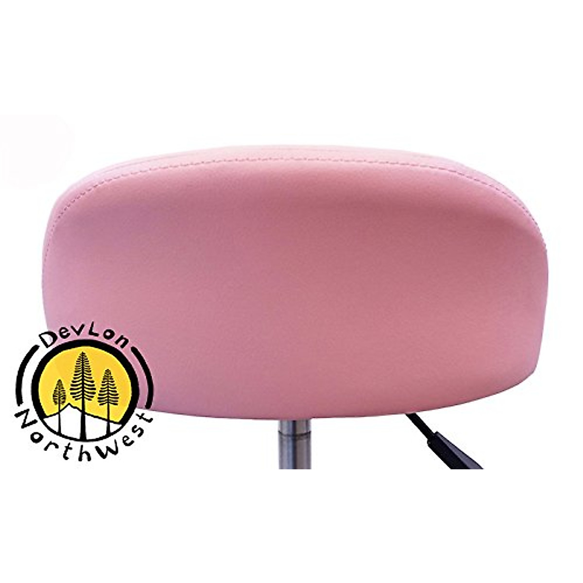 DevLon NorthWest Salon Stool with Back Rest Saddle Hydraulic Spa Stool (LIGHT PINK)