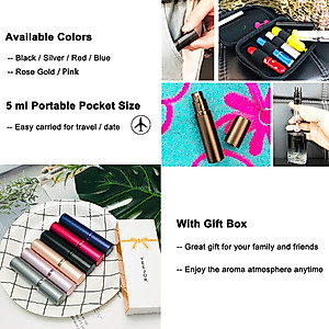 YEEJOK Travel Essentials for Women Men, Travel Perfume Bottles Refillable, Perfume Atomizer Spray Container, Mini Portable Easy Pump Refilled 5ml Bottle for Flying,Purse,Travel,Vaction Essentials