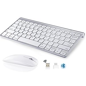 Wireless Keyboard and Mouse Compatible with iMac MacBook Air/Pro (Bluetooth and USB)
