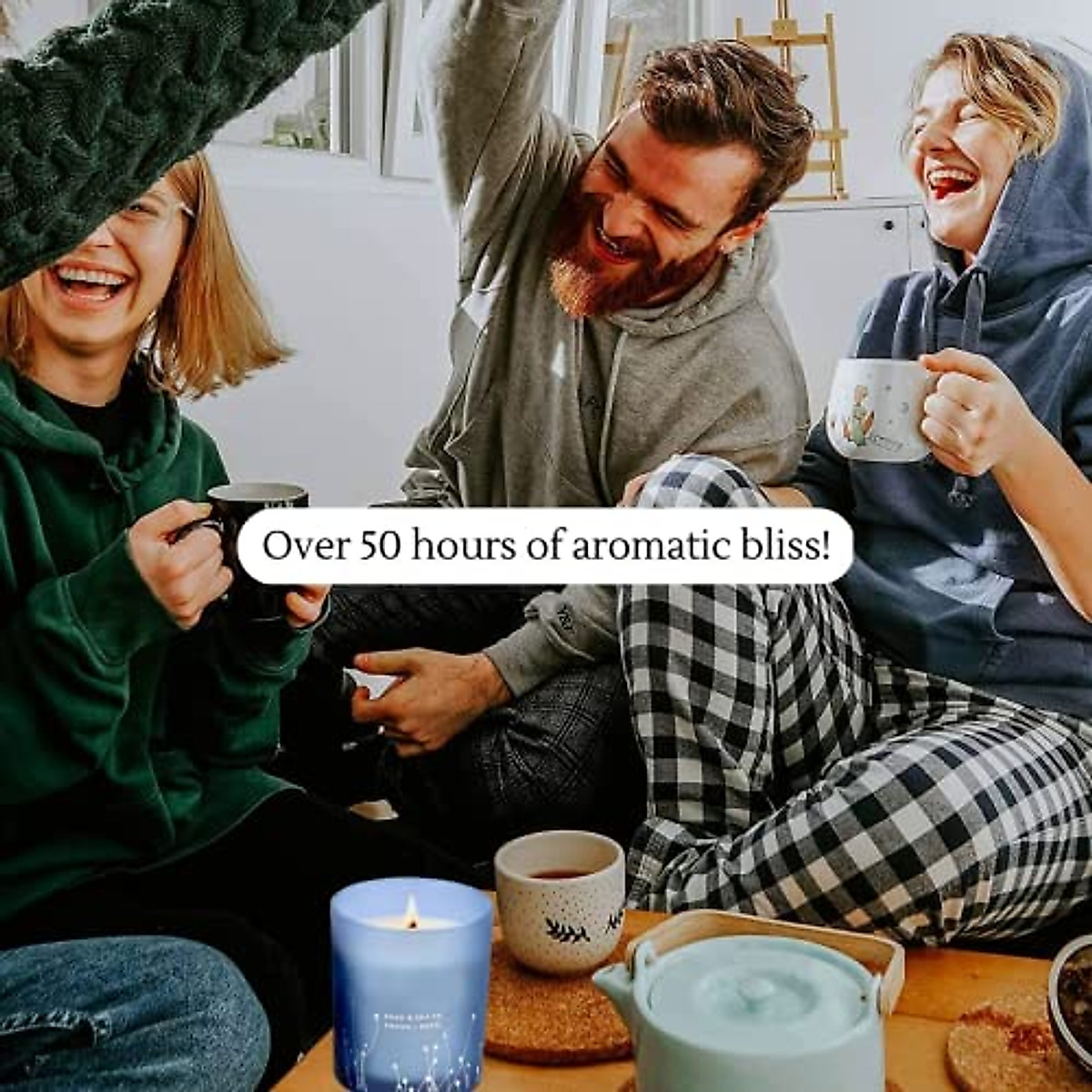 White Sage Sea Salt Candle | Sage Candles for Cleansing House | Candles for Home Scented | Sage Candle, Scented Candles for Men & Women, Energy Cleansing Candle, Relaxing Aromatherapy Scented Candle