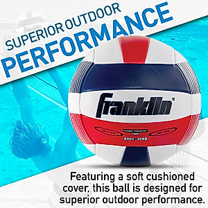 Franklin Sports Super Soft Spike Volleyball, Red/White/Blue