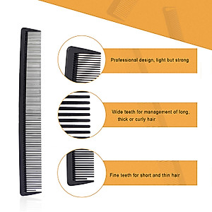 3 Packs Hair Comb, WantGor 2 Pieces Rat Tail Combs Steel Pin and 1 Piece Hair Cutting Comb for Hair Salon or Home
