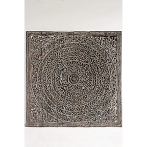 Moroccan King Headboard Medallion Sculpture Bedroom Furniture Oriental Wall Art Hanging Mounted Home Coastal Living Decoration from Thailand 72 Inches