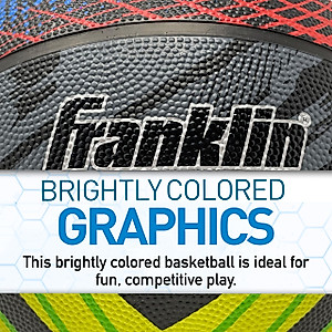 Franklin Sports Mystic Basketball - Official Size Basketball - Indoor + Outdoor Basketball - 29.5" Rubber Basketball - Air Pump Included
